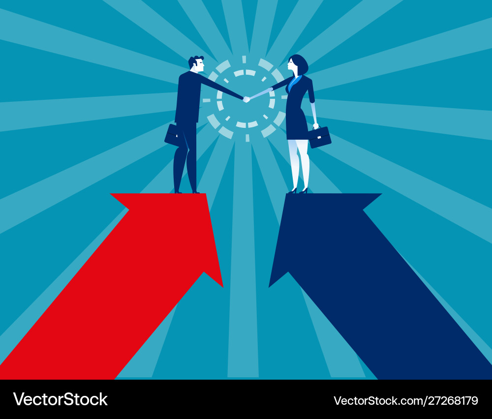 Business and partner handshake concept Royalty Free Vector
