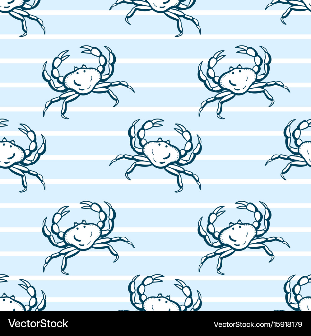Crabs seamless pattern Royalty Free Vector Image