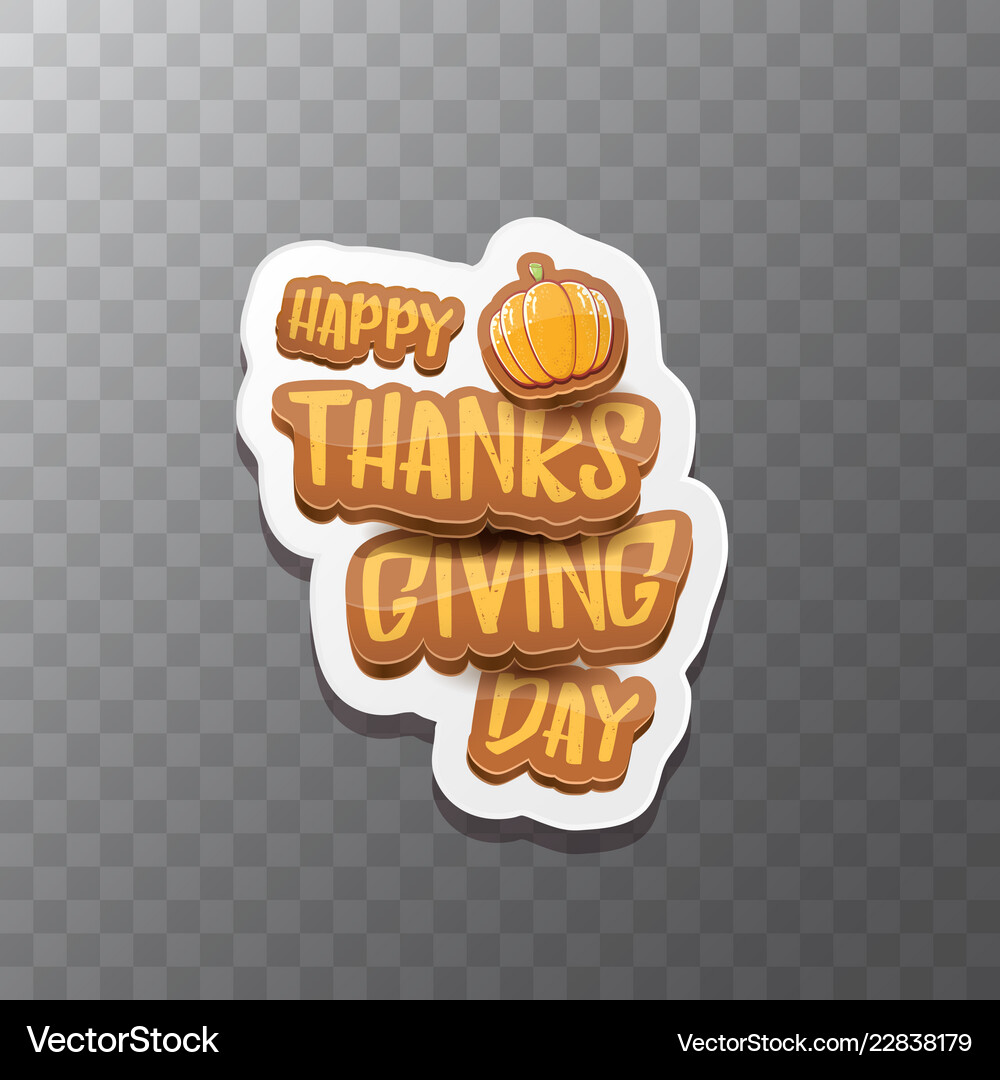 Happy thanksgiving day label wit greeting Vector Image