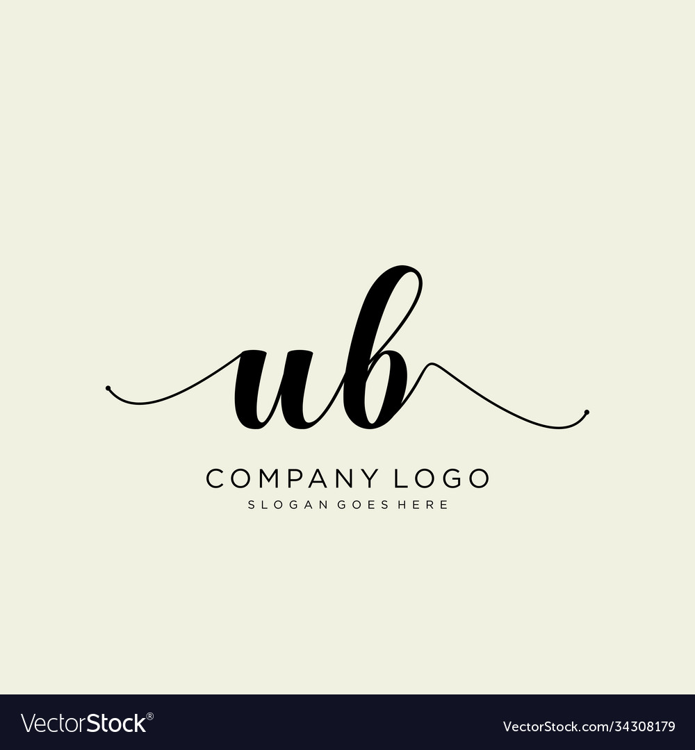 Initial ub handwriting logo with circle template Vector Image