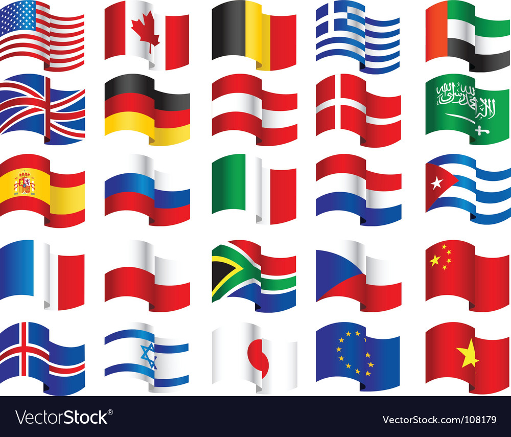 Set of flags Royalty Free Vector Image - VectorStock