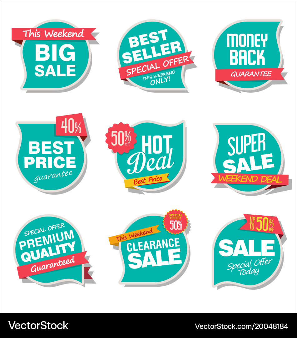 Modern sale stickers and tags collection Vector Image