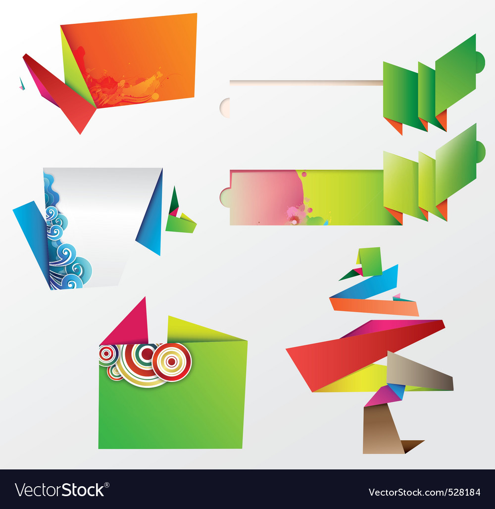 Origami design elements Royalty Free Vector Image