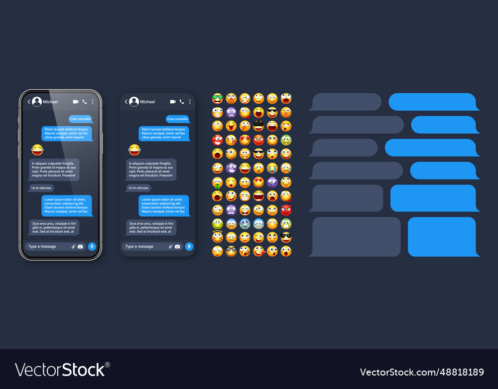 Smartphone messaging app user interface Royalty Free Vector Smartphone messaging app user interface Royalty Free Vector