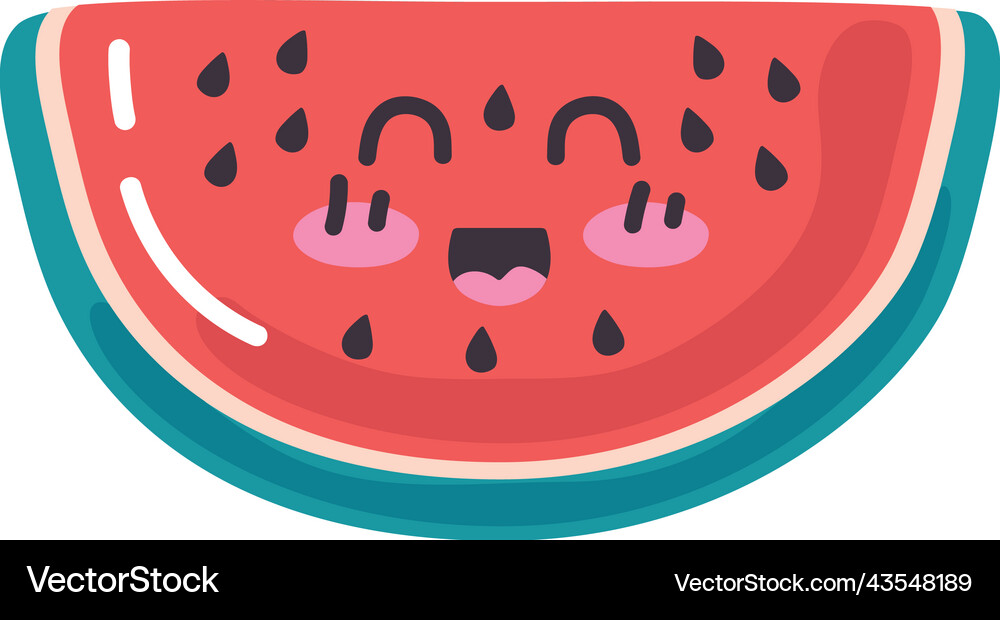 Watermelon kawaii fresh fruit Royalty Free Vector Image
