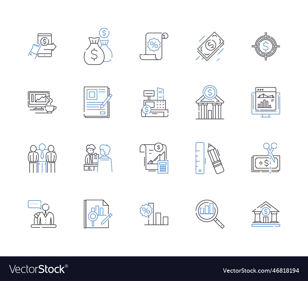 Commodity Funds Line Icons Collection Commodities Vector Image