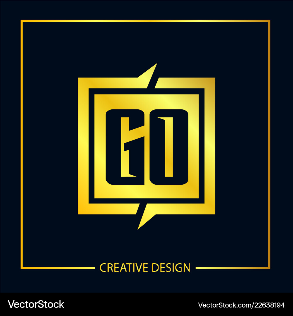 Initial letter go logo template design Royalty Free Vector