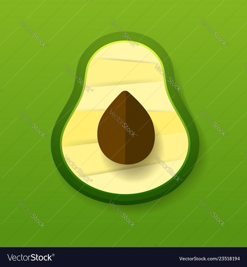 Paper cut green avocado shapes Royalty Free Vector Image