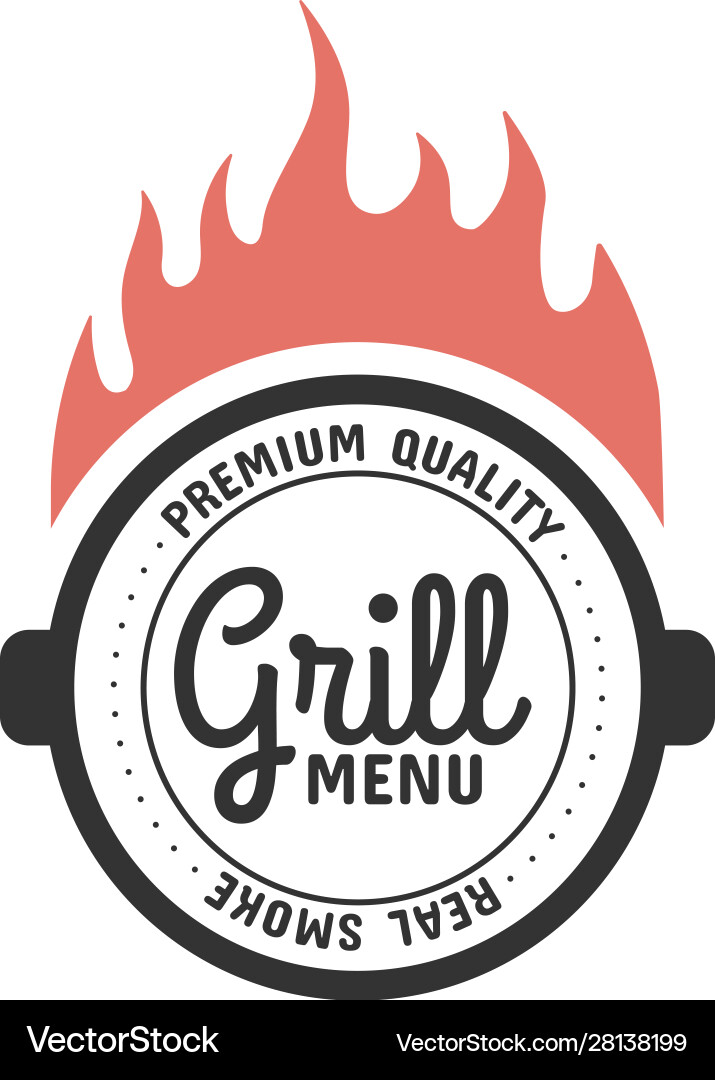 Barbecue and grill label bbq emblem badge Vector Image