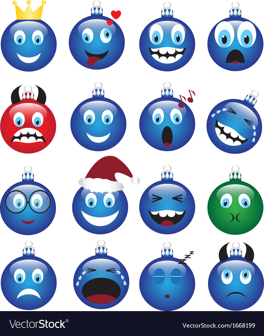 Christmas decorations-emotions Royalty Free Vector Image
