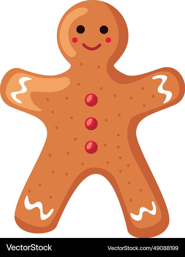 Christmas dessert gingerbread man Royalty Free Vector Image