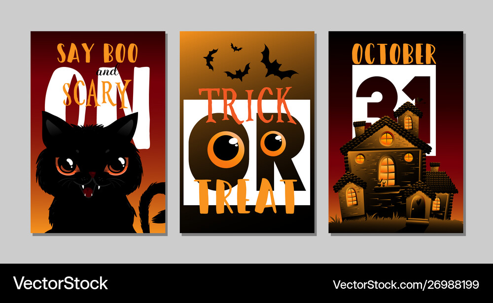 With black cat halloween Royalty Free Vector Image