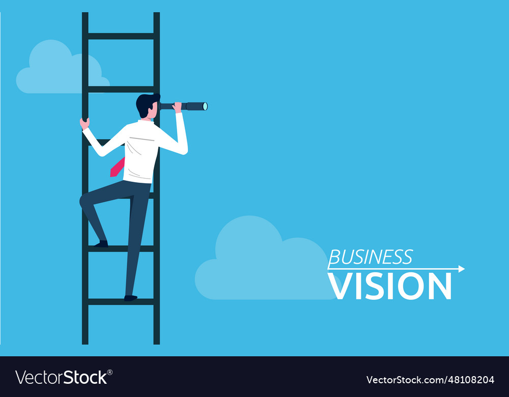 Business vision concept businessman standing Vector Image Business vision concept businessman standing Vector Image