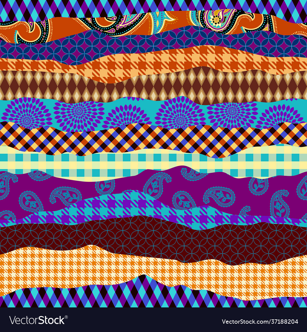 Patchwork textile pattern seamless quilting Vector Image