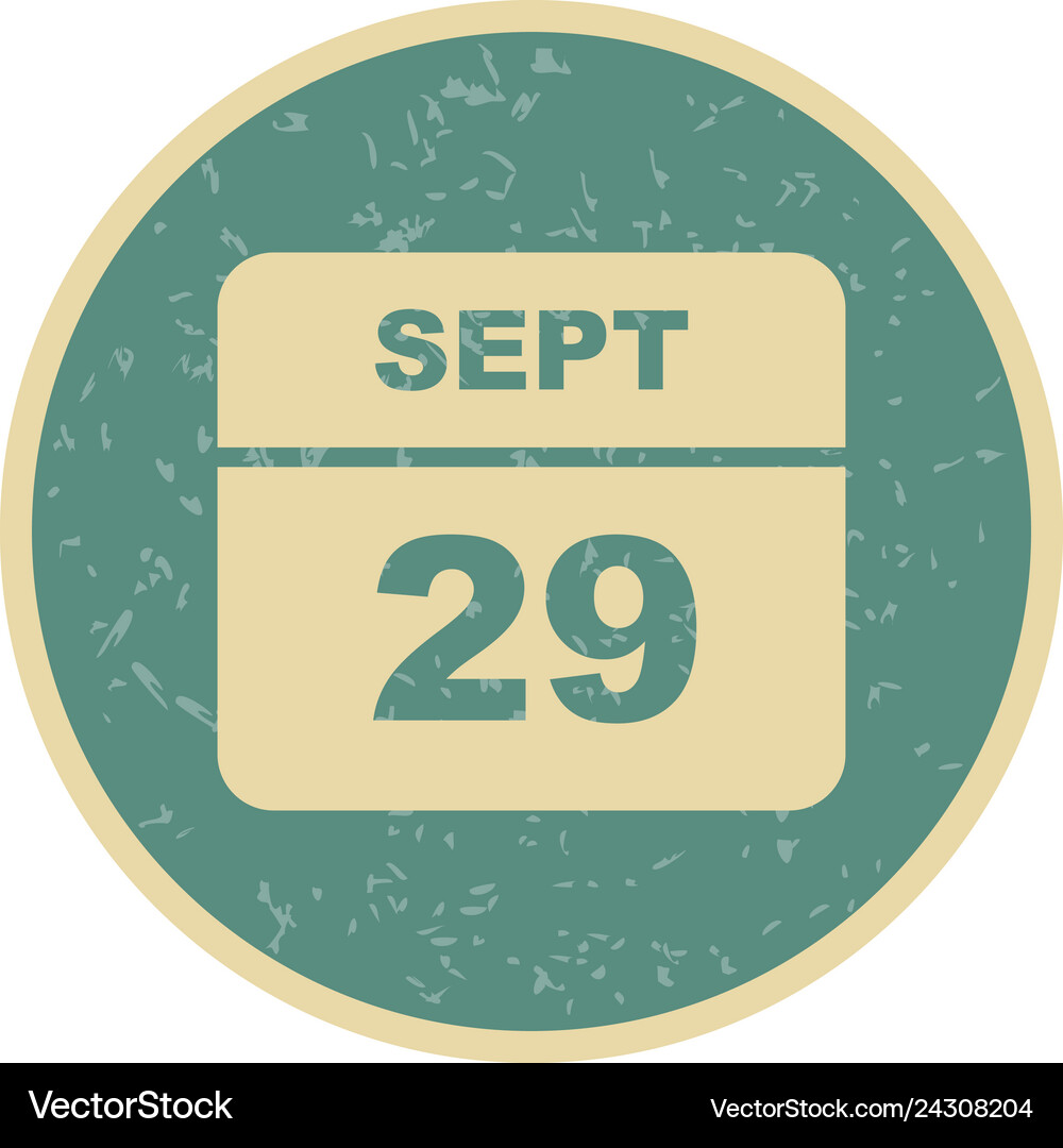 September 29th date on a single day calendar Vector Image