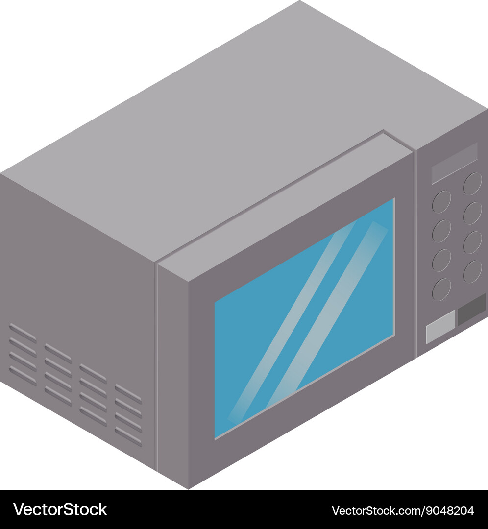 Stainless steel microwave oven Royalty Free Vector Image