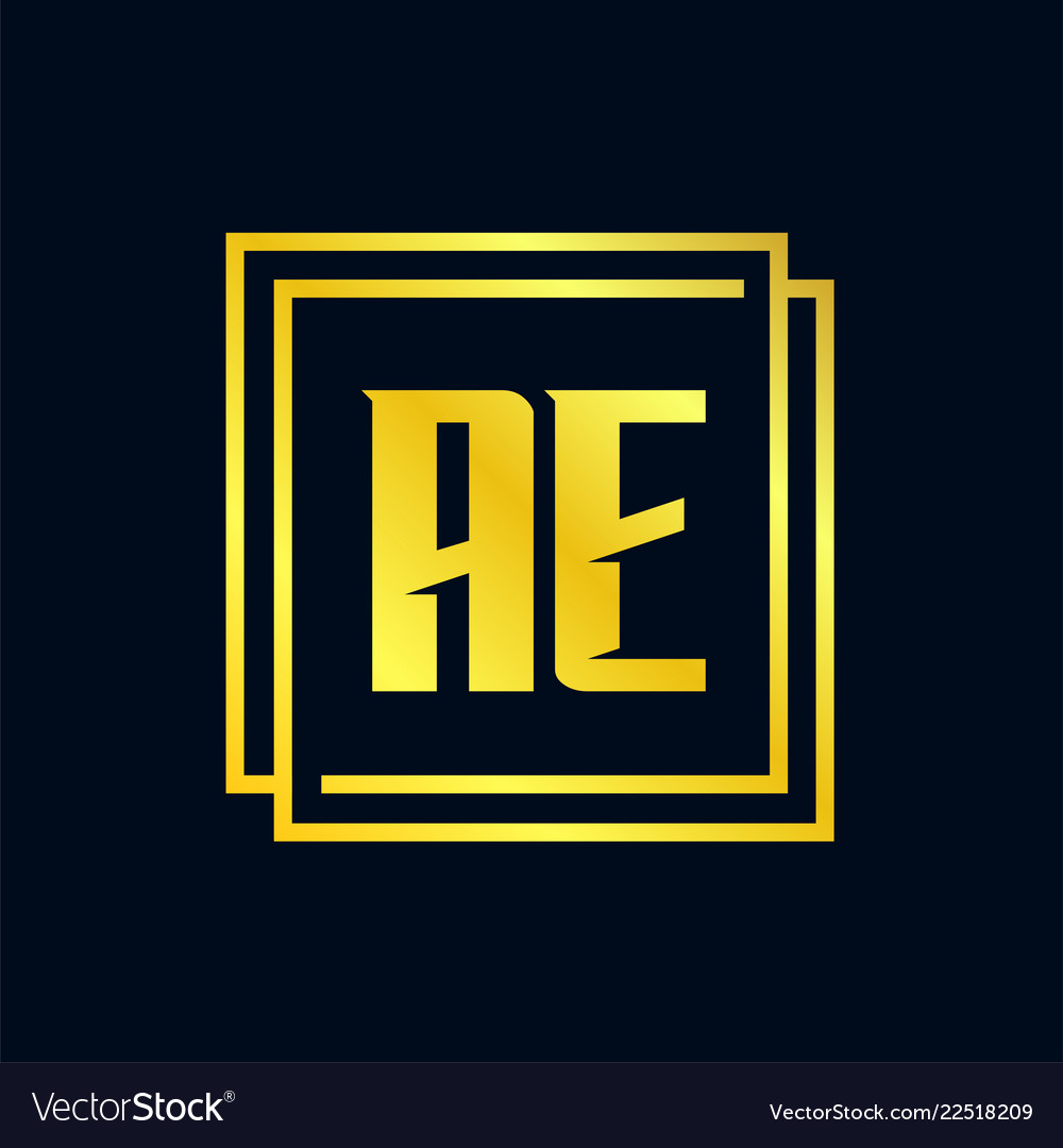 Initial letter ae logo template design Royalty Free Vector