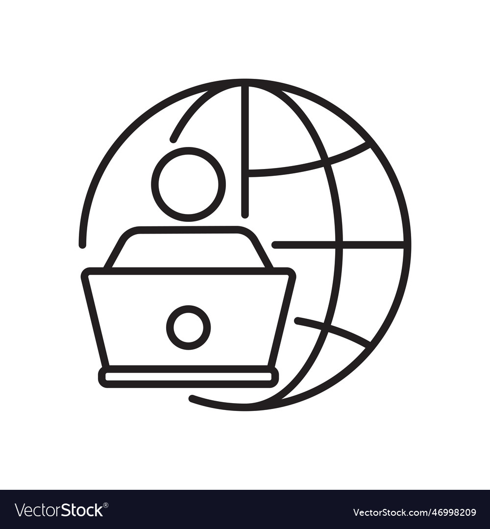 Outsource business people icon with black outline Vector Image Outsource business people icon with black outline Vector Image