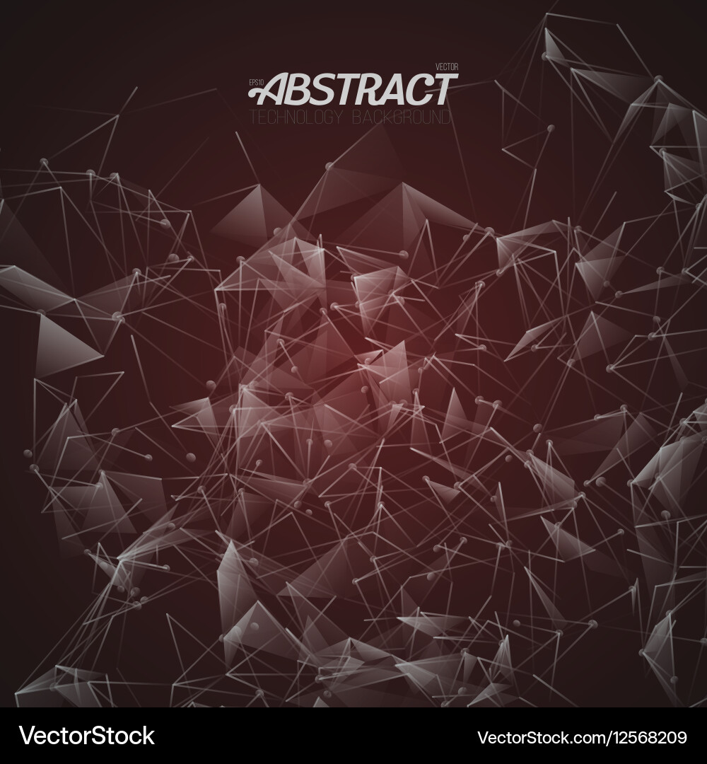 Plexus style fractal polygonal template Royalty Free Vector