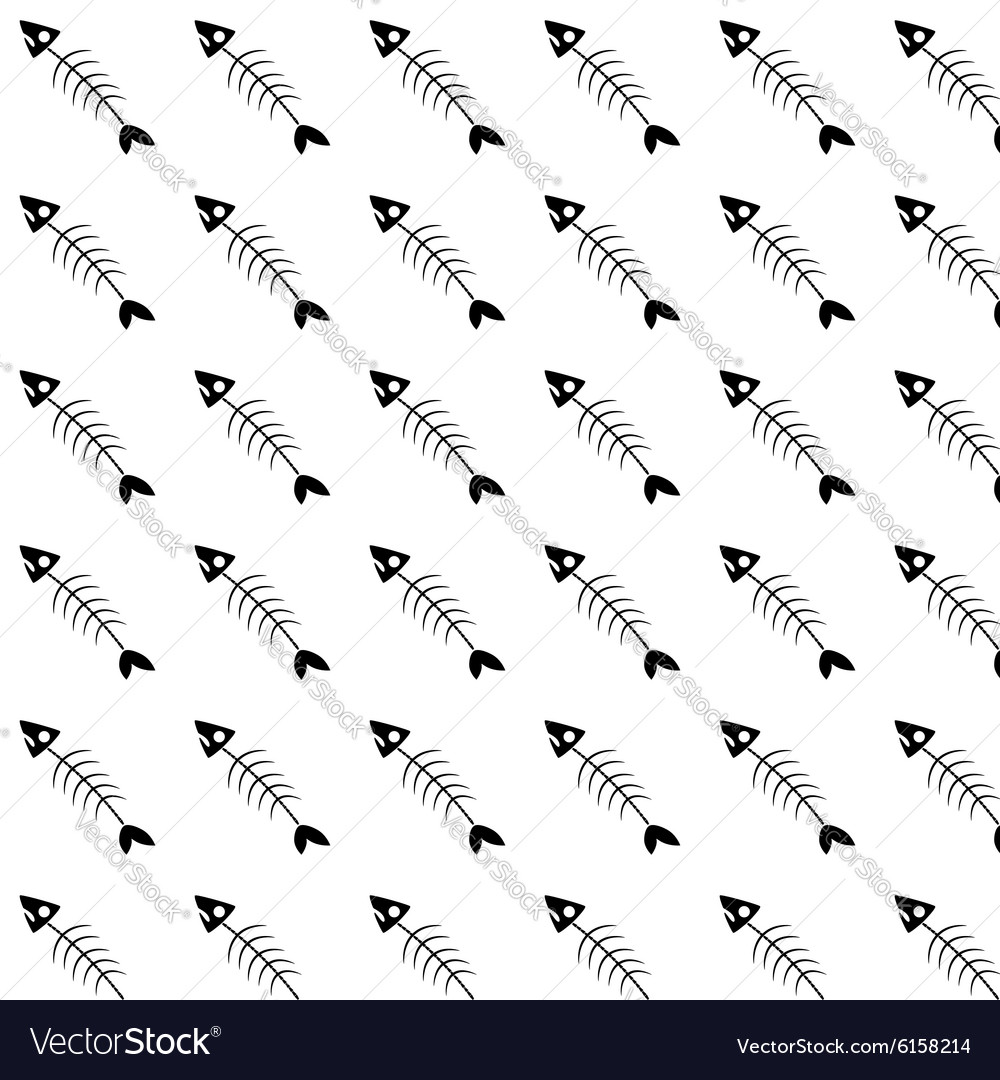 Fish bones pattern Royalty Free Vector Image - VectorStock