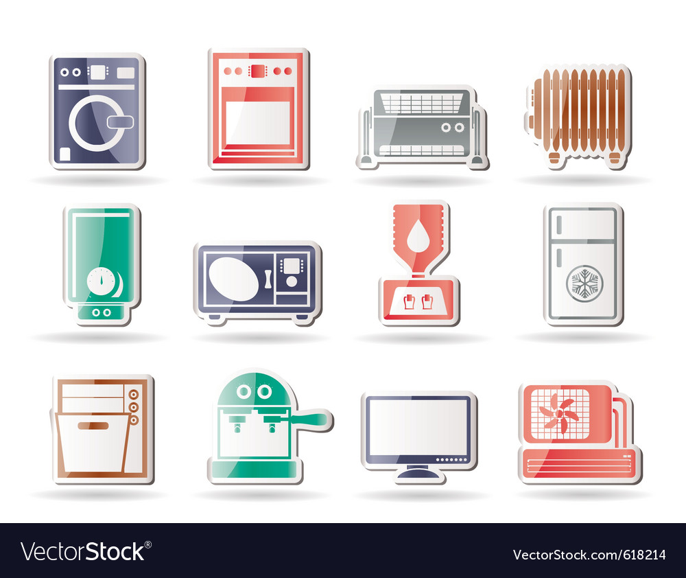 Home Appliance Icons Royalty Free Vector Image