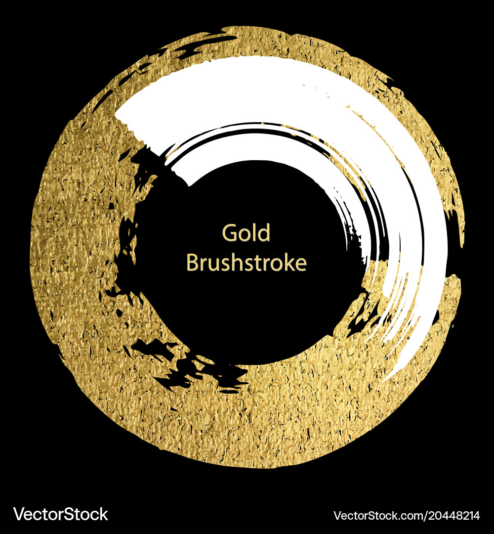White and gold brushstroke design templates Vector Image
