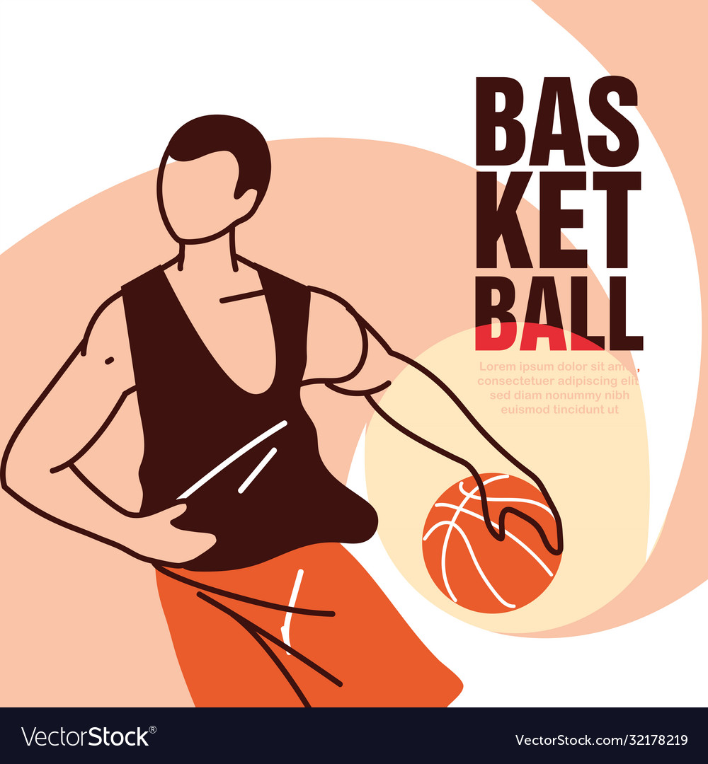Basketball player man with ball design Royalty Free Vector