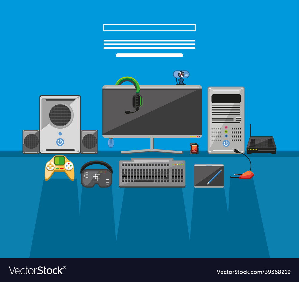 Computer devices peripherals Royalty Free Vector Image