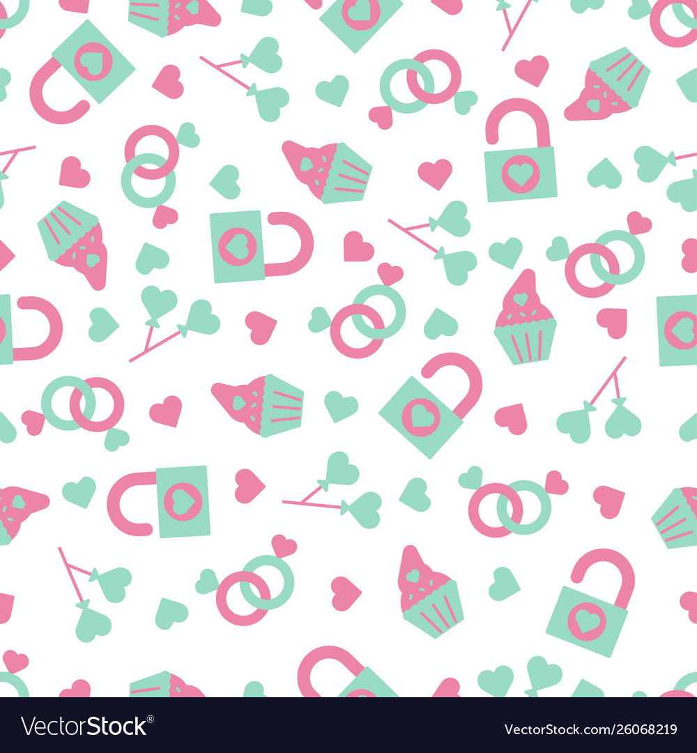 Cute objects and elements in seamless patterns Vector Image