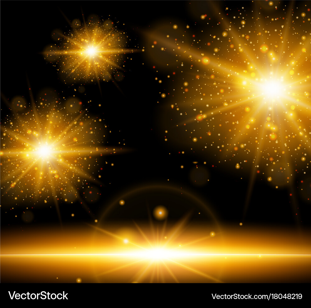 Golden Light Burst Background Royalty Free Vector Image
