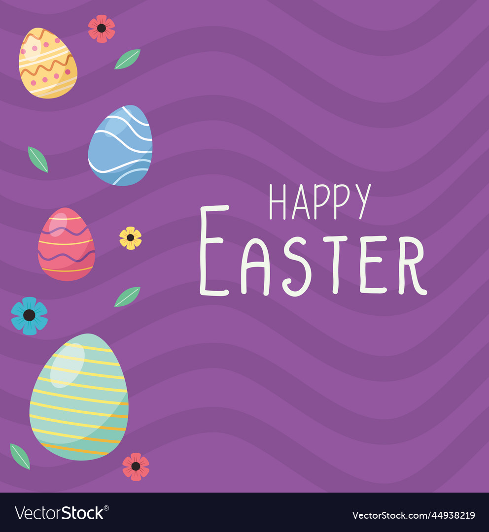 Happy Easter Lettering Card Royalty Free Vector Image