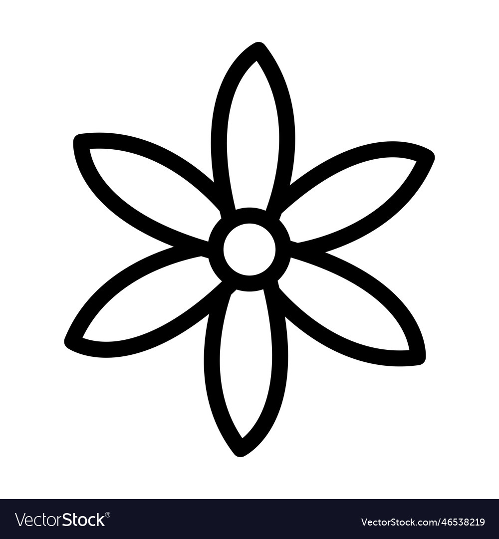 Jasmine thick line icon for personal Royalty Free Vector