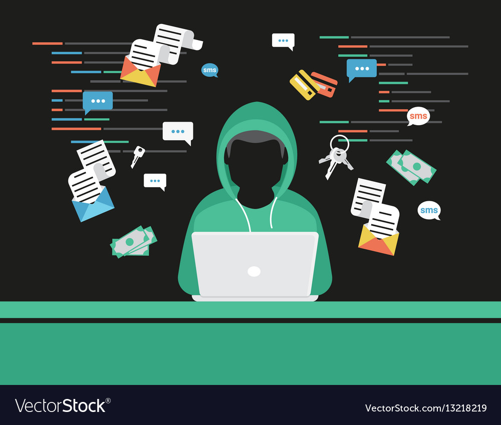 Thief or hacker is stealing log in password Vector Image