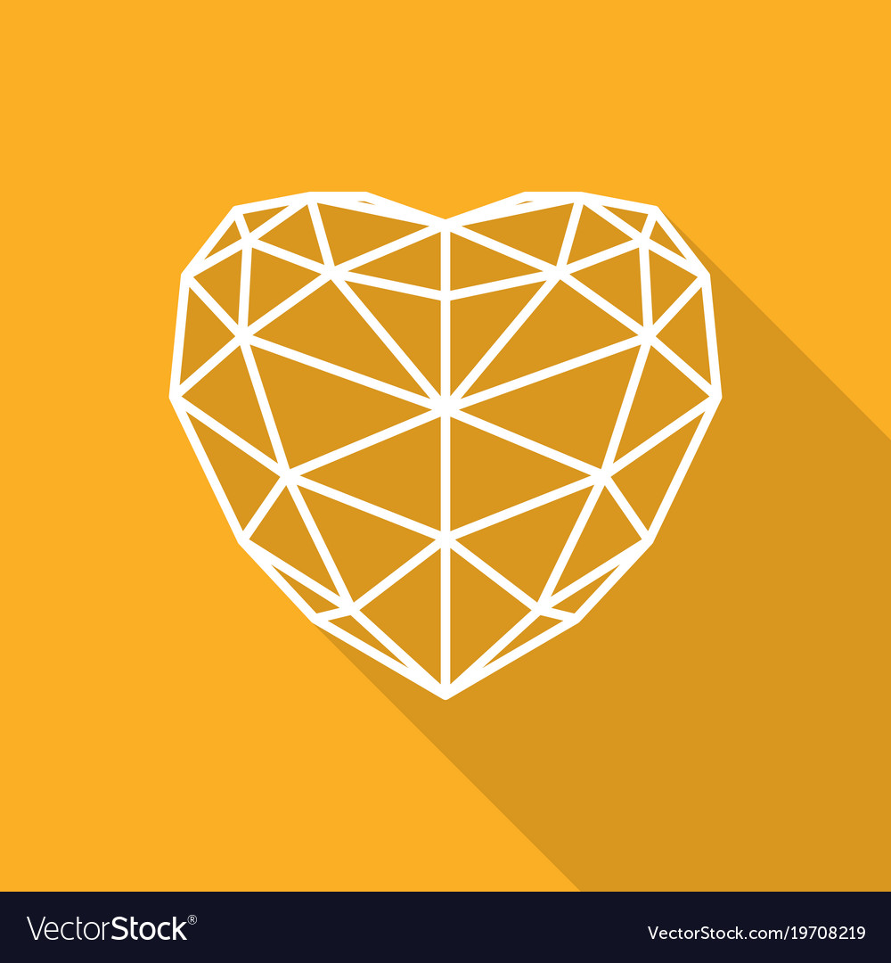 Triangular heart icon Royalty Free Vector Image