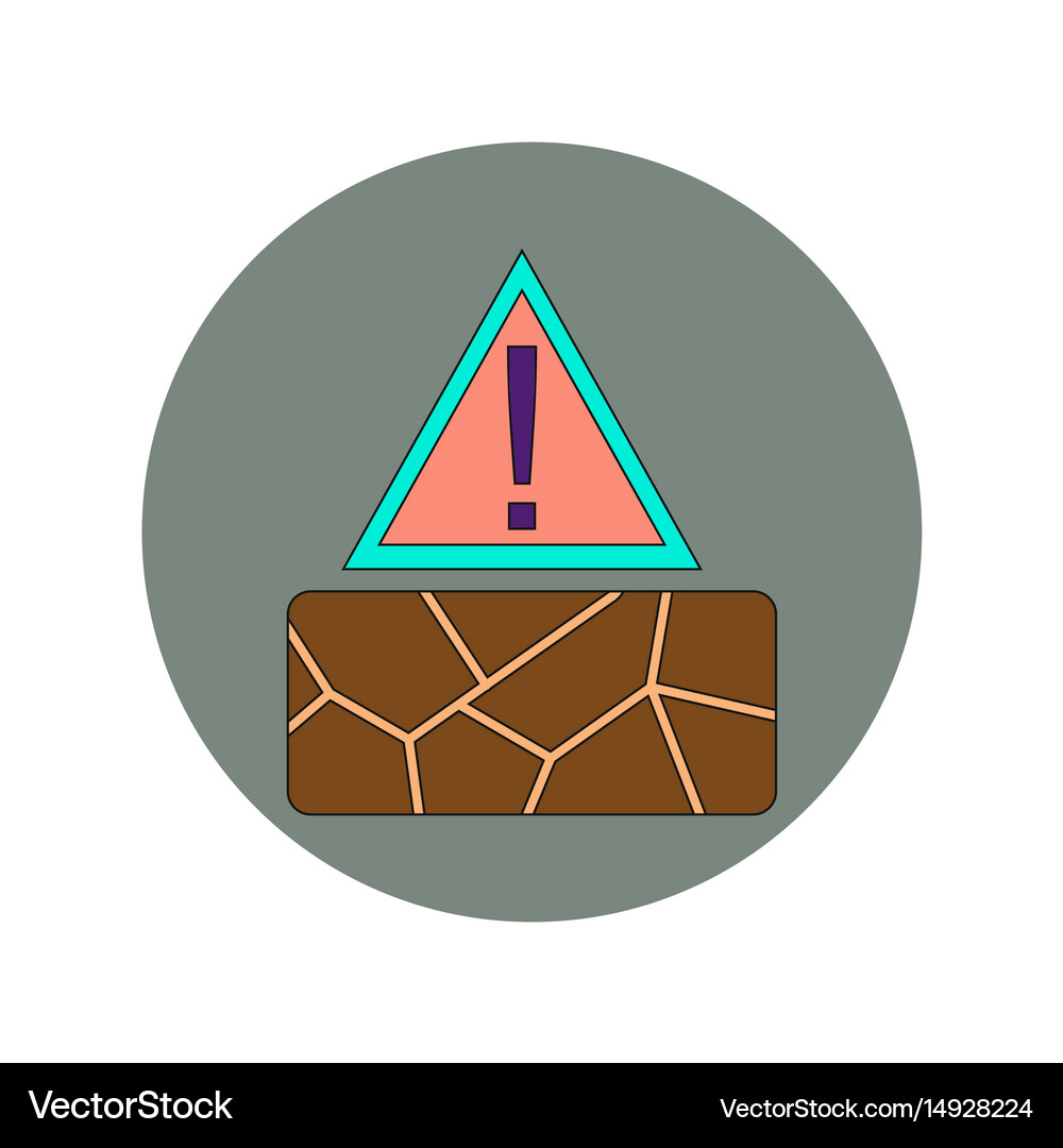 In flat design of cracked Royalty Free Vector Image