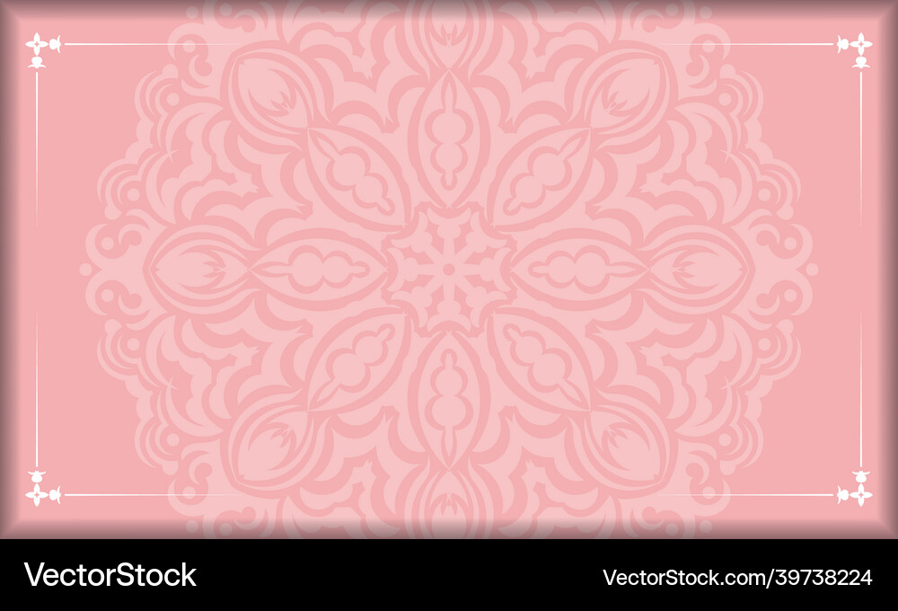 Pink background with greek white ornaments Vector Image