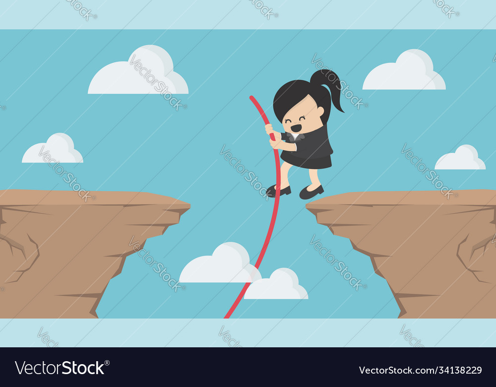 Business concept cartoon businesswomen jumping Vector Image