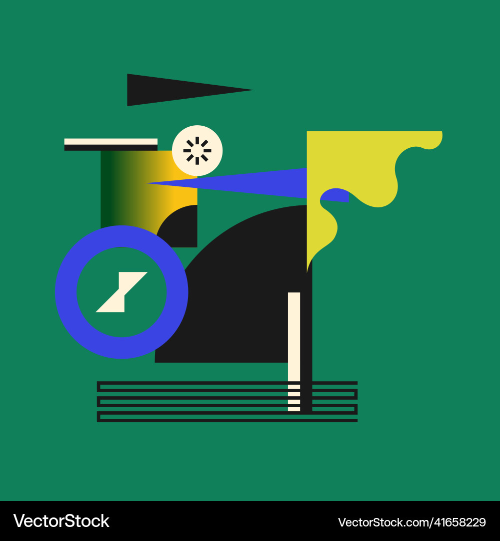 Modern geometric composition of various shapes Vector Image