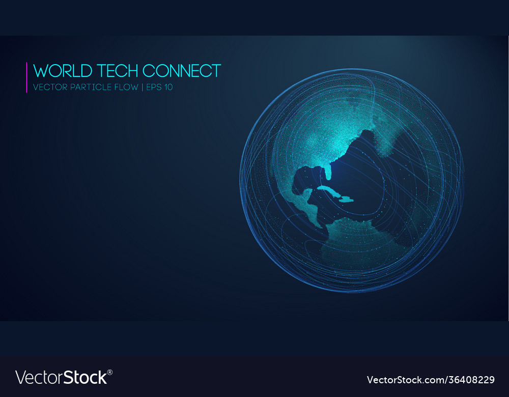 World tech connect cyberspace and visual energy Vector Image World tech connect cyberspace and visual energy Vector Image
