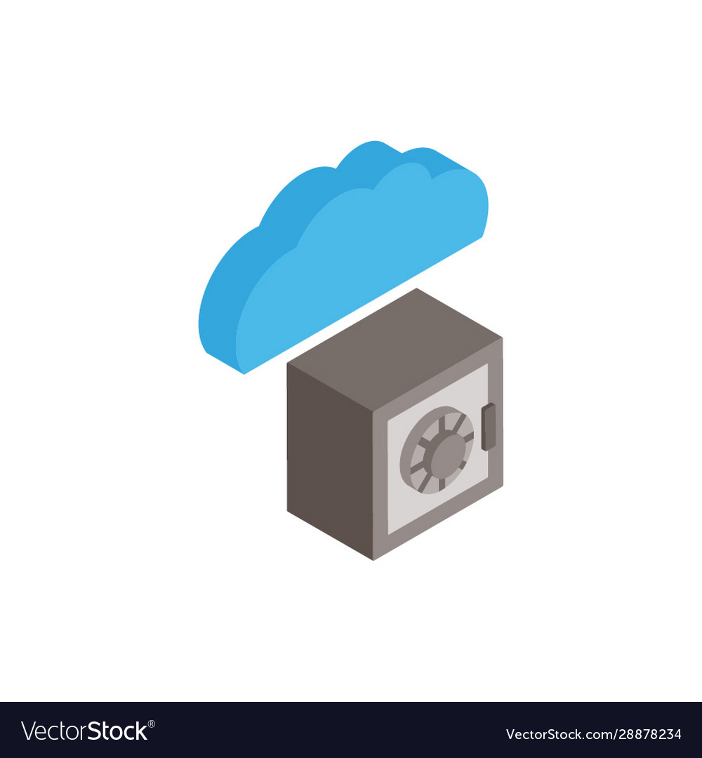 Cloud computing with safe box Royalty Free Vector Image