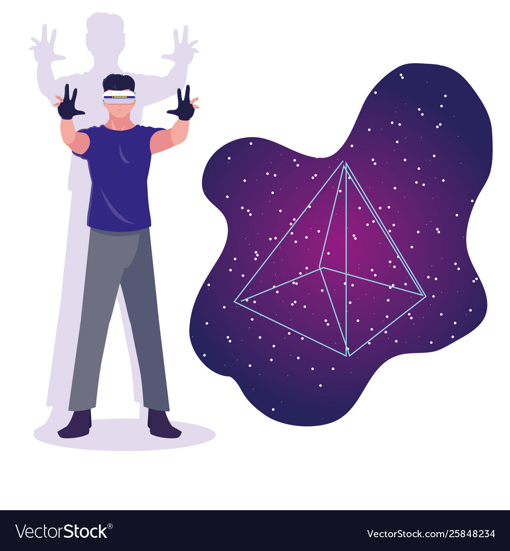 Design man using technology augmented Royalty Free Vector