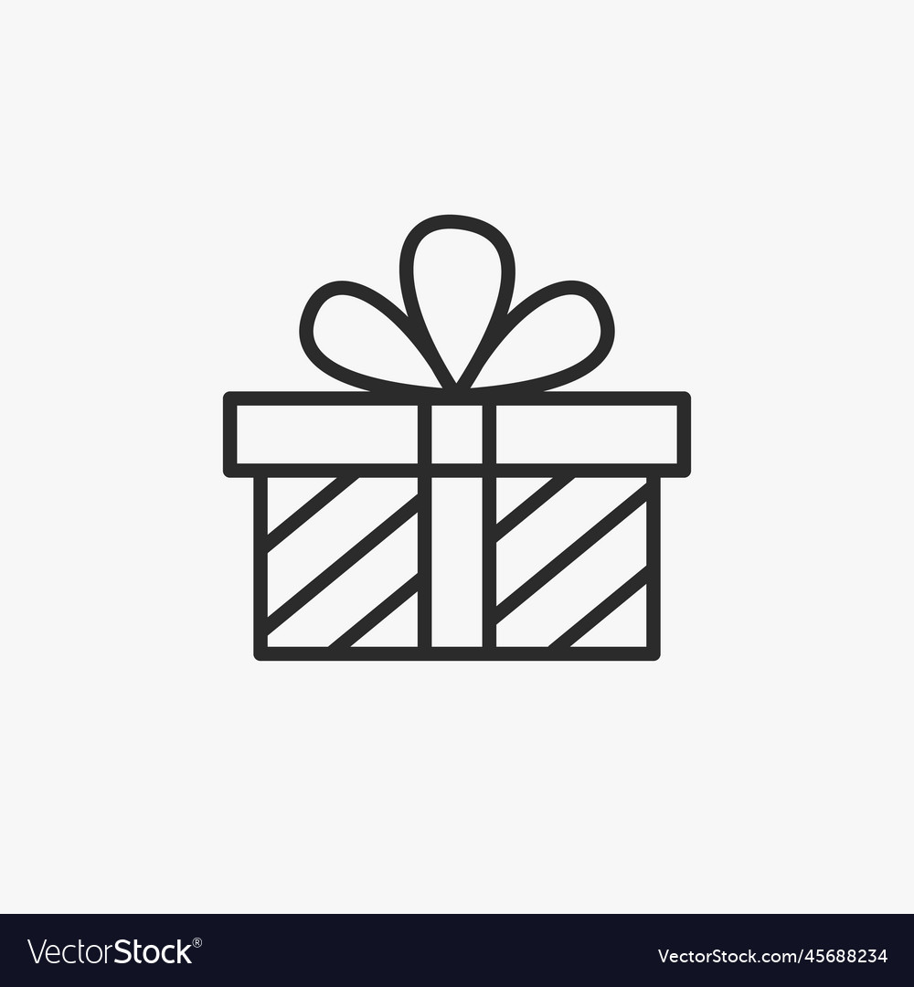 Gift box thin line icon present parcel Royalty Free Vector Gift box thin line icon present parcel Royalty Free Vector