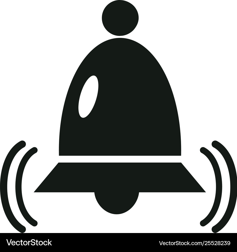 Bell icon alarm service handbell sign Royalty Free Vector