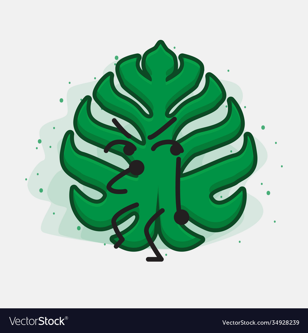Cute leaf character Royalty Free Vector Image - VectorStock