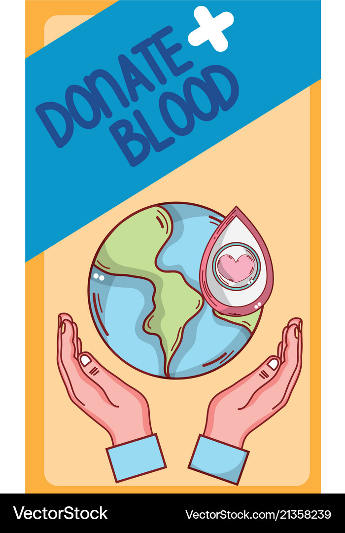 Donate blood card Royalty Free Vector Image - VectorStock