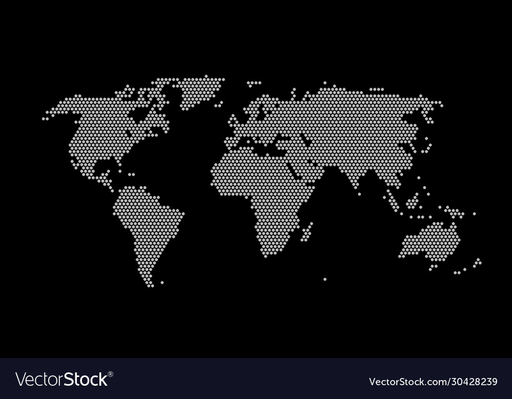 Pixelated World Map Royalty Free Vector Image - VectorStock