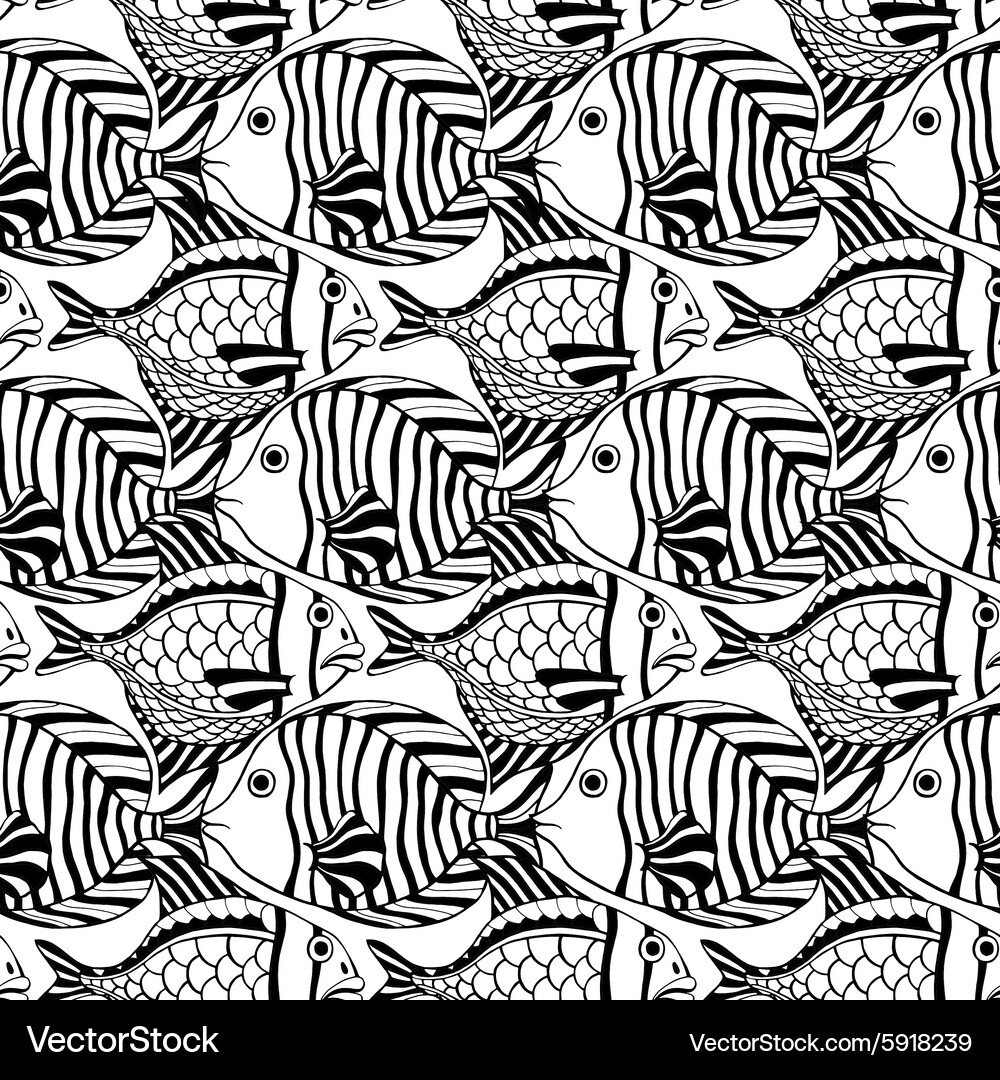 Seamless fish Royalty Free Vector Image - VectorStock