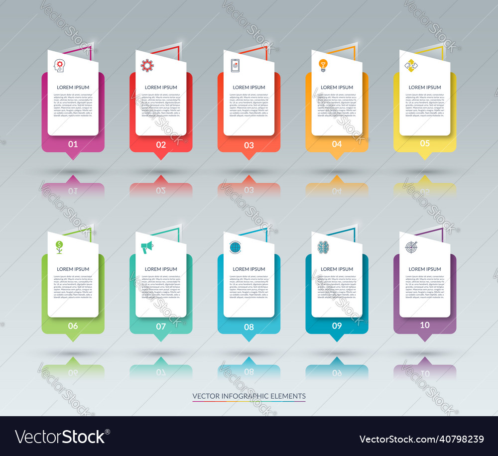 Set of 10 infographic design elements Royalty Free Vector