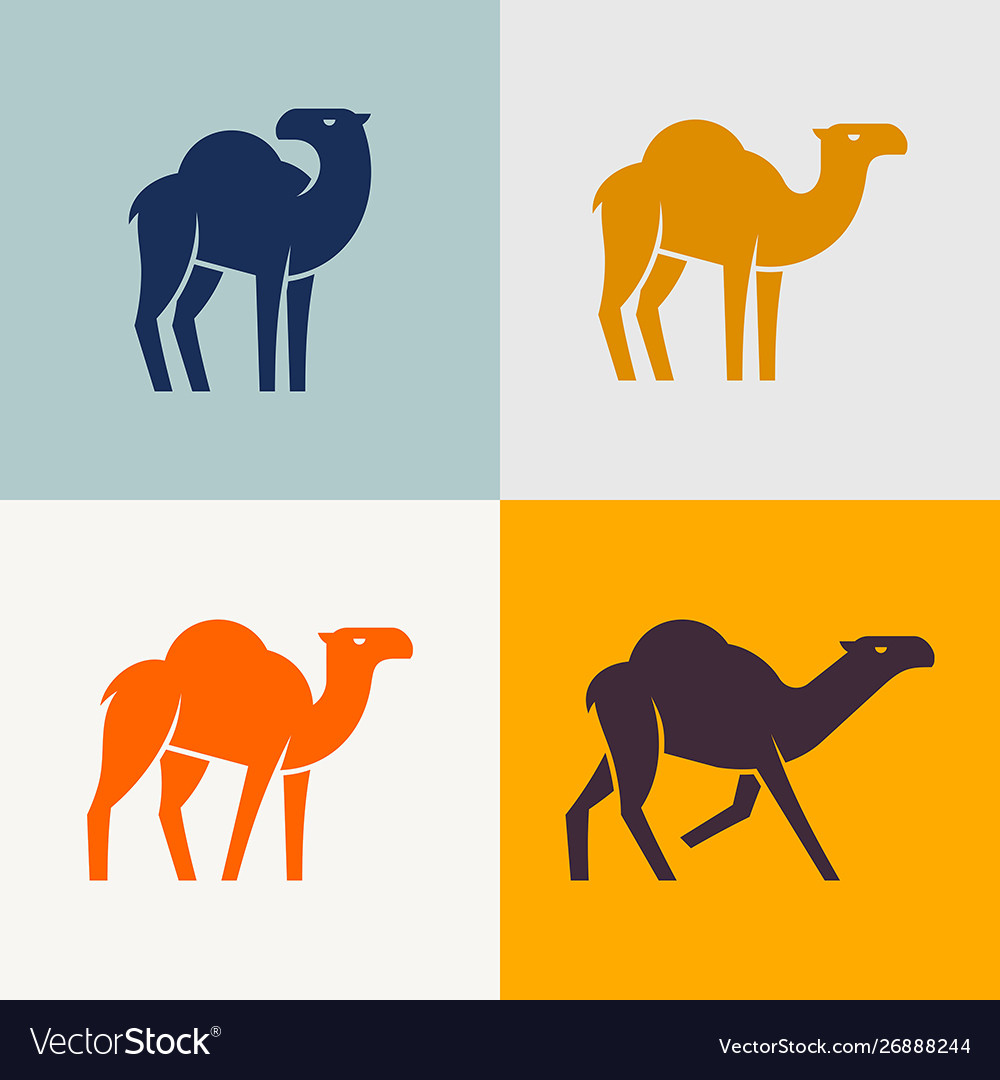 Camel Logo Set - Icon Collection Royalty Free Vector Image
