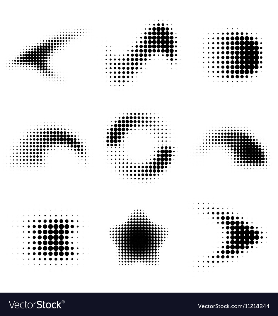 Dot gradient design elements Royalty Free Vector Image